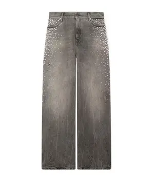 GOLDEN GOOSE Studded Boyfriend Jeans - Grey