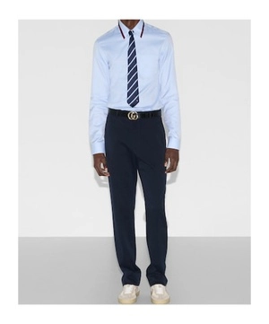 Gucci Logo Detailed Straight-leg Pants - Black