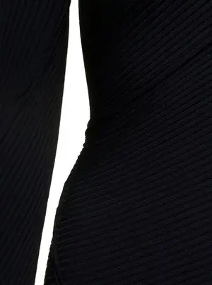 Balenciaga One-shoulder Spiral Knit Mini Dress