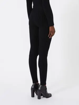 Max Mara Apogeo Ribbed Knit Trousers - Black