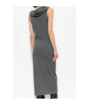 Attico Asymmetric Neckline Midi Dress