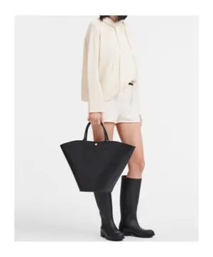 Longchamp Xl Épure Logo Debossed Tote Bag - Black
