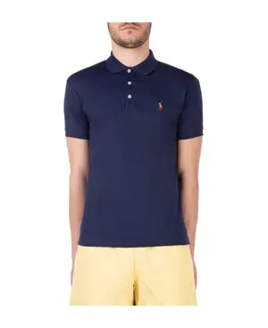 Polo Ralph Lauren Logo Embroidered Short-sleeved Polo Shirt - Black