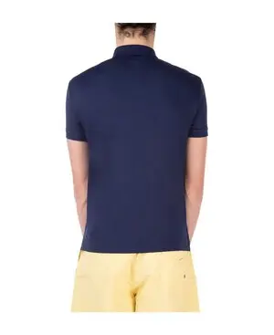 Polo Ralph Lauren Logo Embroidered Short-sleeved Polo Shirt - Black