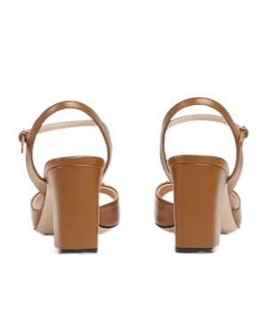Gucci Horsebit Detailed Leather Sandals - Brown