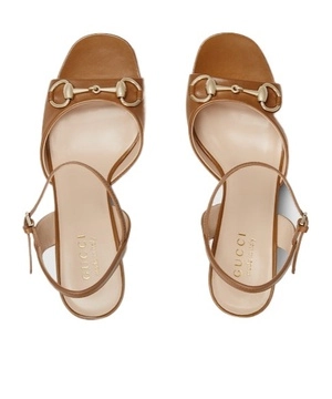 Gucci Horsebit Detailed Leather Sandals - Brown
