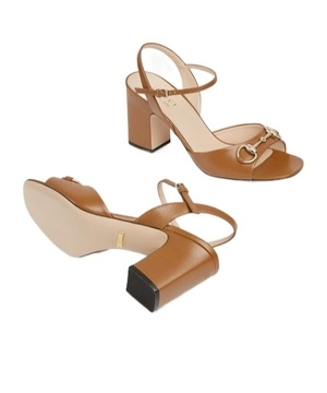 Gucci Horsebit Detailed Leather Sandals - Brown