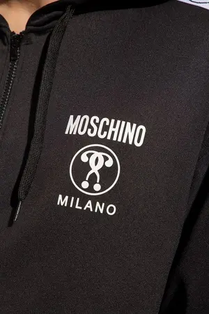 Moschino Long-sleeved Casual Jacket With Drawstring Hood And Logo Detail