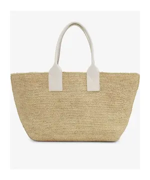 GANNI Raffia Tote Bag - Egret