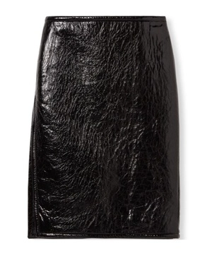Gucci Shiny Leather Skirt With Side Slit