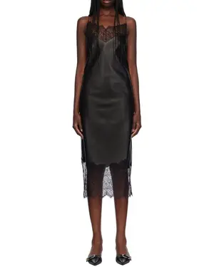 Givenchy Leather And Lace Slip Dress
