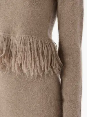 J.W.ANDERSON Jw Anderson Cropped Fringed-hem Knitted Jumper