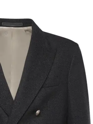 Eleventy Double-breasted Jacket With Lapel Collar - Black