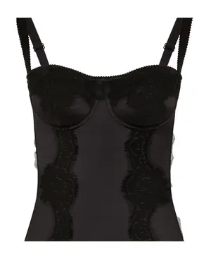 Dolce & Gabbana Lace Balconette Bodysuit - Black