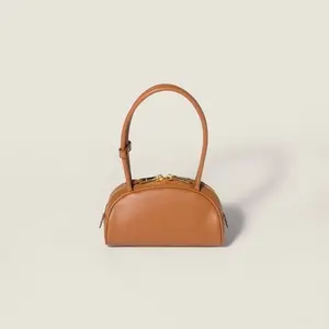 Miu Miu Beau Leather Handheld Bag - Cognac