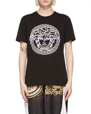 Versace Medusa Motif Logo-print T-shirt