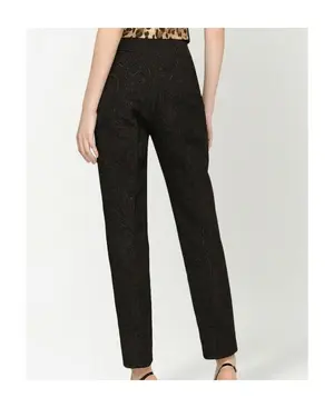 Dolce & Gabbana High-waisted Jacquard Straight Leg Pants