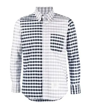 Thom Browne Panelled Gingham Cotton Shirt