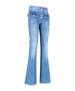 THE SEAFARER Anais Button Pocket Flare Jeans