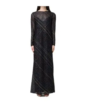 Missoni Long Sleeve Sequin Embellished Maxi Dress