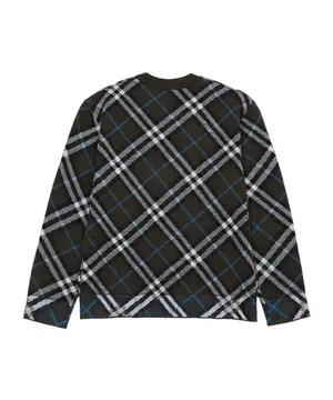 Burberry Checked Jacquard Cardigan - Black