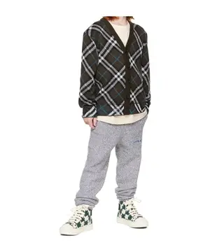 Burberry Checked Jacquard Cardigan - Black