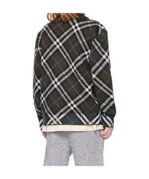 Burberry Checked Jacquard Cardigan - Black