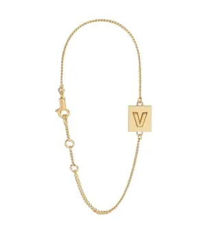 Celine Alphabet V Bracelet In Brass With Gold Finish - Yellow