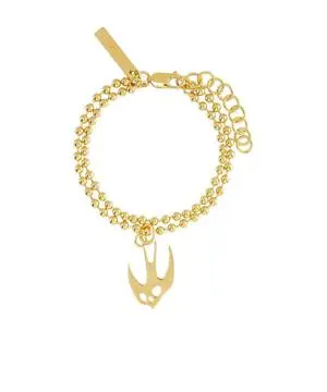Alexander McQueen Beaded Double Bracelet With Pendant - Yellow