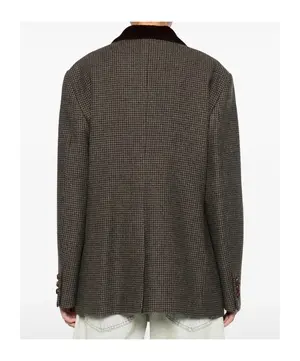 BLAZÉ MILANO Double-breasted Houndstooth Blazer - Black