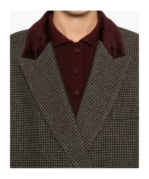BLAZÉ MILANO Double-breasted Houndstooth Blazer - Black