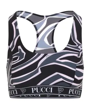Emilio Pucci Printed Cropped Top - Black Pink