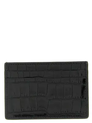 TOM FORD Crocodile Shiny Leather Card Holder - Black
