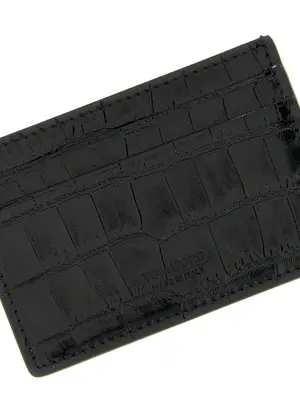 TOM FORD Crocodile Shiny Leather Card Holder - Black