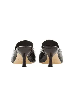 FERRAGAMO Crocodile-effect Mules - Black