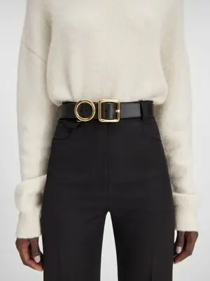 Jacquemus Double Buckle Leather Belt - Black