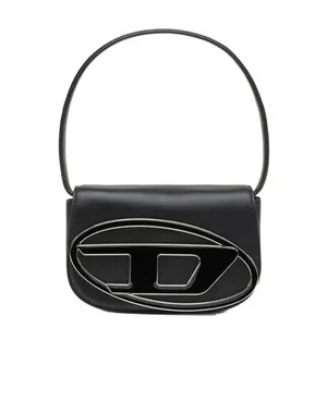 DIESEL® 1dr Logo Plaque Shoulder Bag - Black
