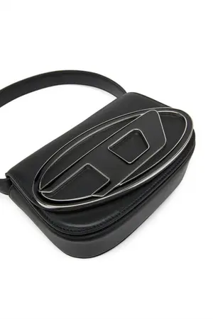 DIESEL® 1dr Logo Plaque Shoulder Bag - Black