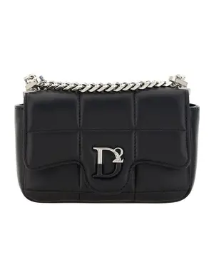 Dsquared2 Logo Plaque Quilted Chain Crossbody Bag