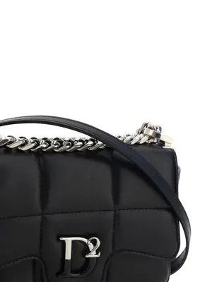 Dsquared2 Logo Plaque Quilted Chain Crossbody Bag