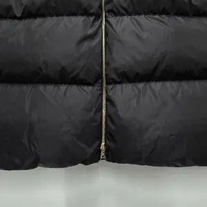 Moncler Briant Hooded Long Down Jacket With Teddy Fleece Collar - Black