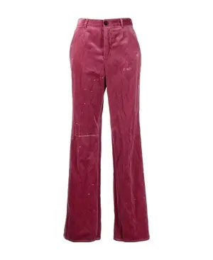 Dsquared2 Logo Embroidered Velvet Trousers - Red