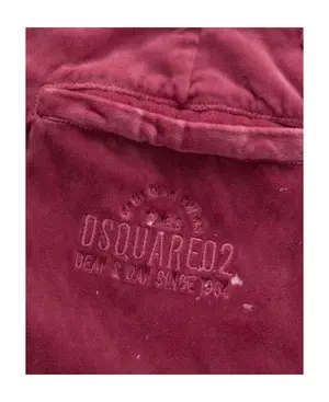 Dsquared2 Logo Embroidered Velvet Trousers - Red