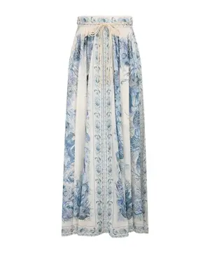 Zimmermann Wanderlust A-line Maxi Skirt - Blue