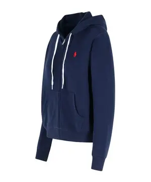 Polo Ralph Lauren Full Zip Hoodie With Logo Detail - Blue