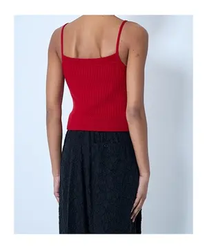 Dries Van Noten Ribbed Square Neck Buttoned Tank Top