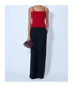 Dries Van Noten Ribbed Square Neck Buttoned Tank Top