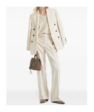 Brunello Cucinelli Double-breasted Corduroy Blazer - Ivory