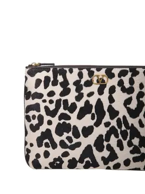 Valentino Garavani Vlogo Leopard-print Clutch Bag