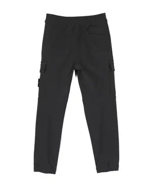 Stone Island Cargo Trousers With Logo Patch - Black